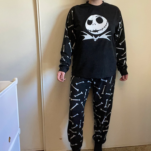 Disney | Intimates & Sleepwear | Jack Skellington Fleece 2pc Outfit ...
